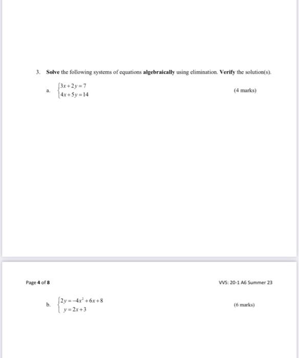 Solved MATH 20-1 . 3 A and B it is one wiestions please show | Chegg.com
