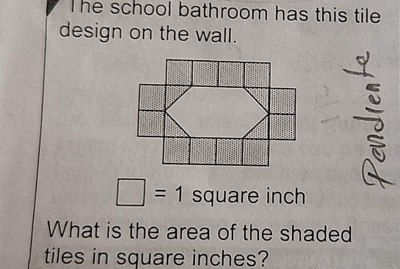 Ihe school bathroom has this tile design on the | Chegg.com