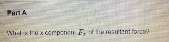 Solved Part A What is the x component Fx of the resultant | Chegg.com