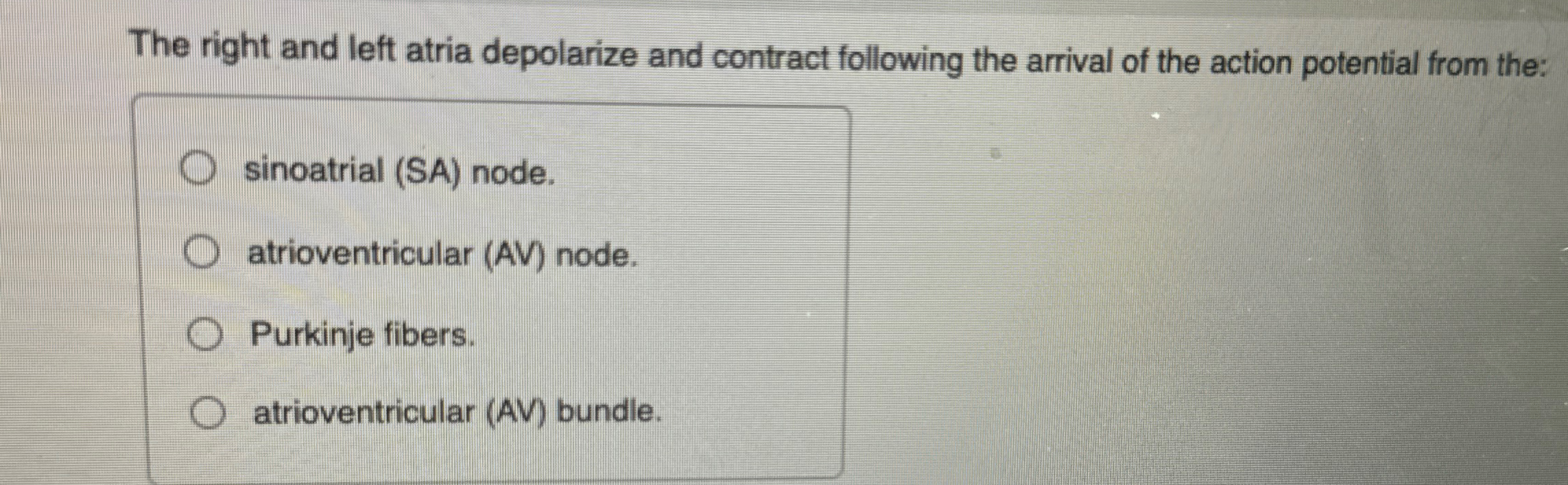 Solved The right and left atria depolarize and contract | Chegg.com