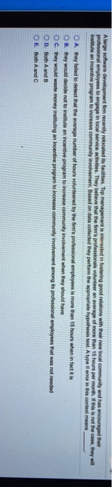 Solved A large software development firm recently located | Chegg.com