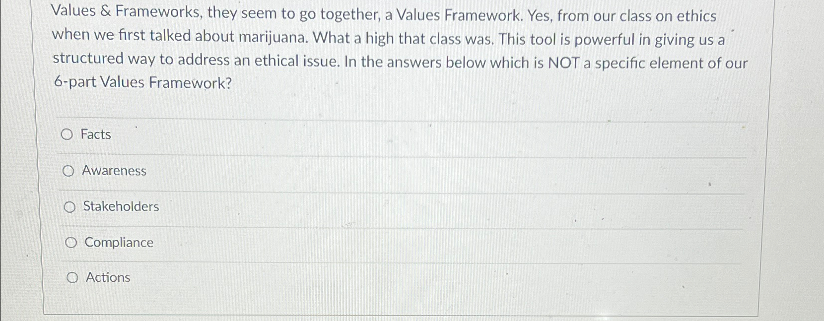 Solved Values & Frameworks, they seem to go together, a | Chegg.com
