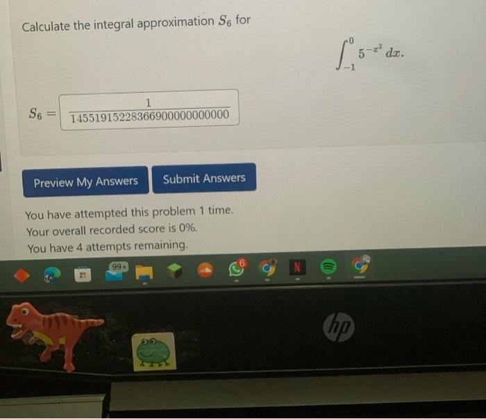 Solved Calculate the integral approximations T6 and M6 for | Chegg.com