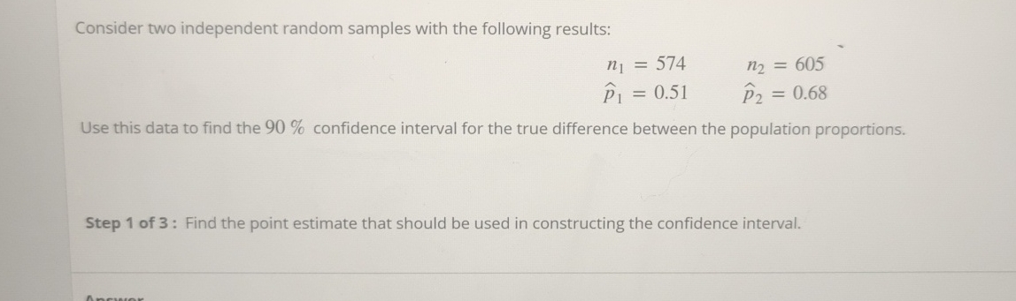 Solved Consider two independent random samples with the | Chegg.com