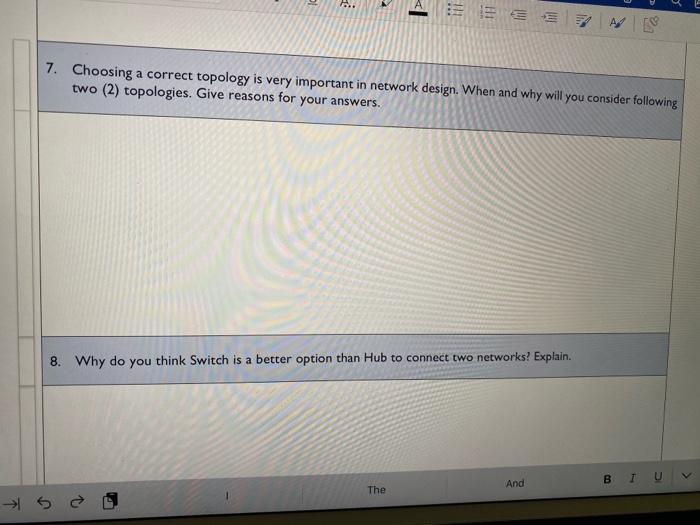 .. 3 7. Choosing a correct topology is very important | Chegg.com