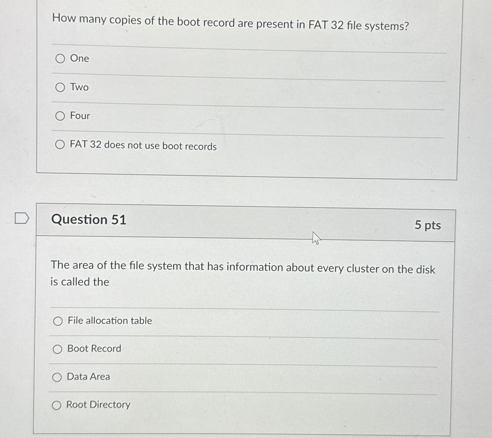 Solved How many copies of the boot record are present in FAT | Chegg.com
