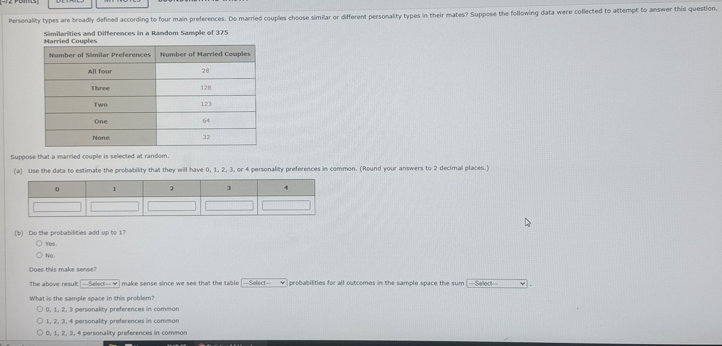 Solved Similarities and Differences in a Random Sample of | Chegg.com