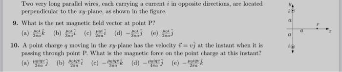Solved Two very long parallel wires, each carrying a current | Chegg.com