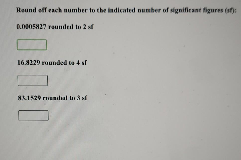 Solved Round off each number to the indicated number of | Chegg.com