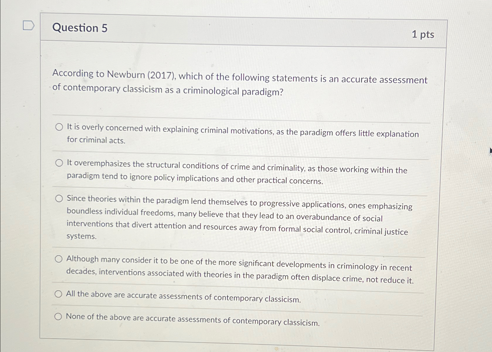 Solved Question 51 ﻿ptsAccording to Newburn (2017), ﻿which | Chegg.com