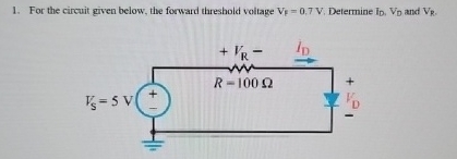 Solved For the circuit given below, the forward threshold | Chegg.com