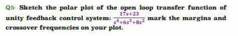 Solved Q5- Sketch the polar plot of the open loop transfer | Chegg.com