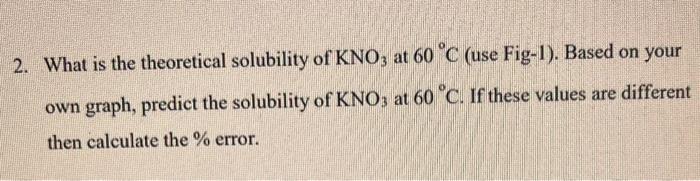 Solved 2. What is the theoretical solubility of KNO3 at 60 | Chegg.com