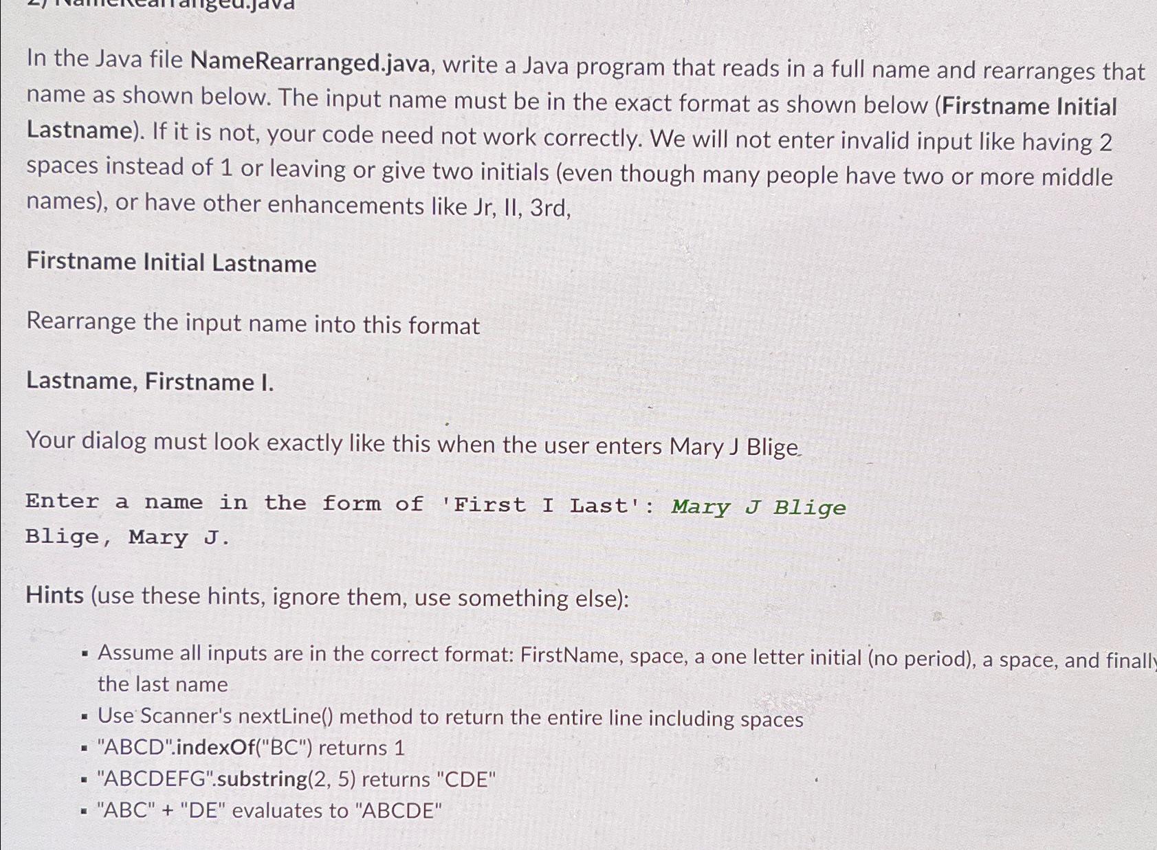 Solved In The Java File Namerearrangedjava Write A Java 9915