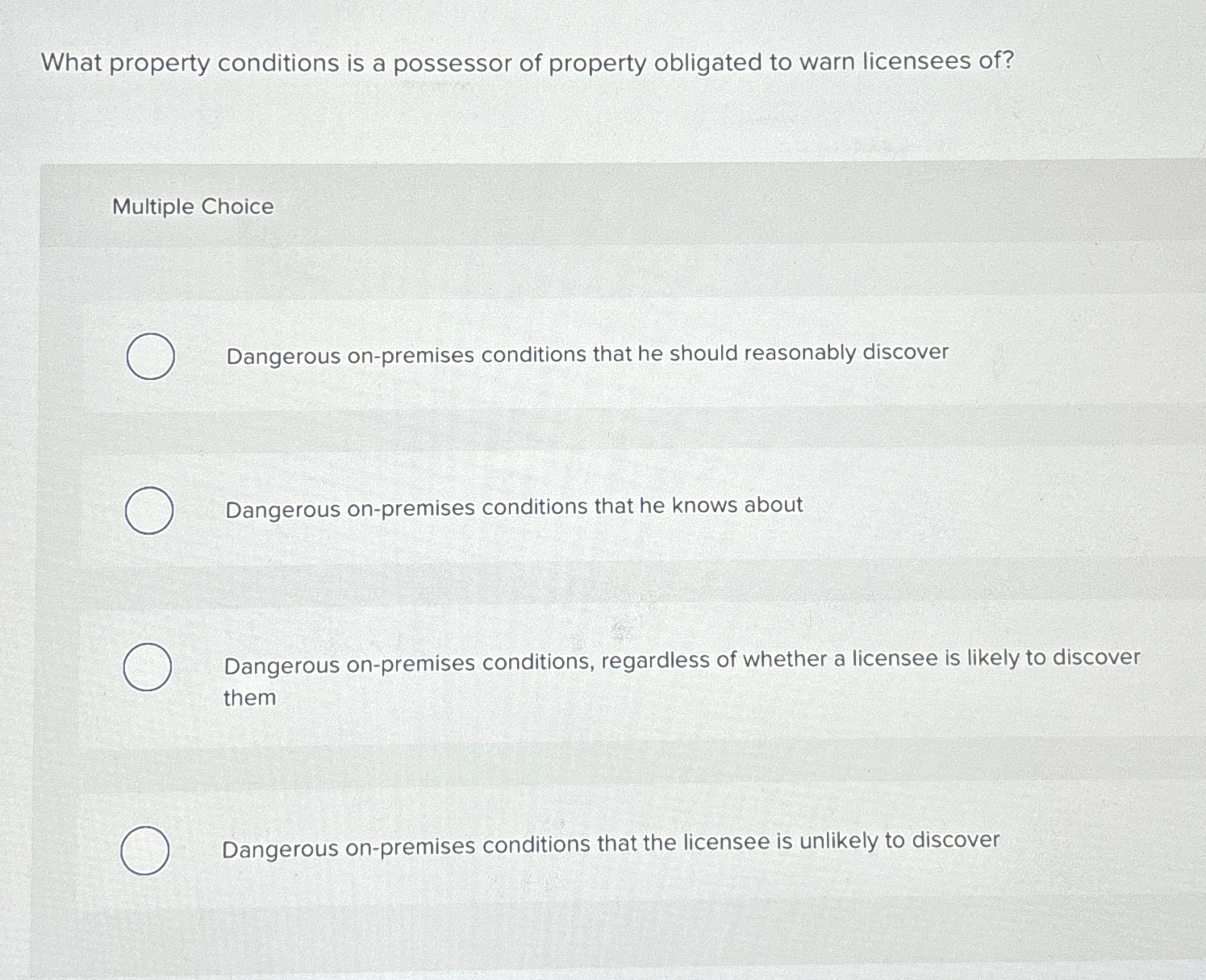 Solved What property conditions is a possessor of property | Chegg.com