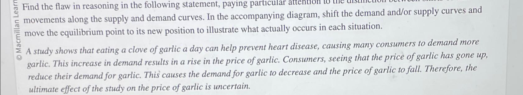 Solved Find the flaw in reasoning in the following | Chegg.com