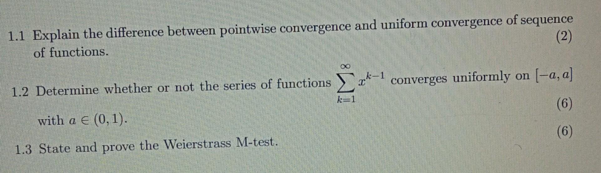 Solved 1.1 Explain the difference between pointwise | Chegg.com