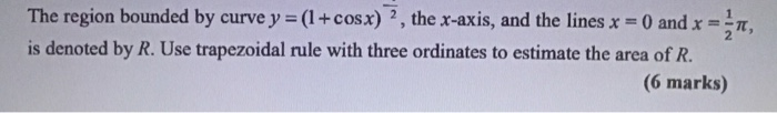 Solved The region bounded by curve y = (1+cosx) ?, the | Chegg.com