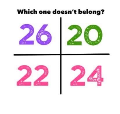 Solved Which one doesn't belong in the array? 26202224 | Chegg.com