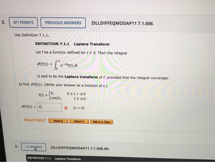 Solved 0/1 POINTS PREVIOUS ANSWERS ZILLDIFFEQMODAP11 | Chegg.com