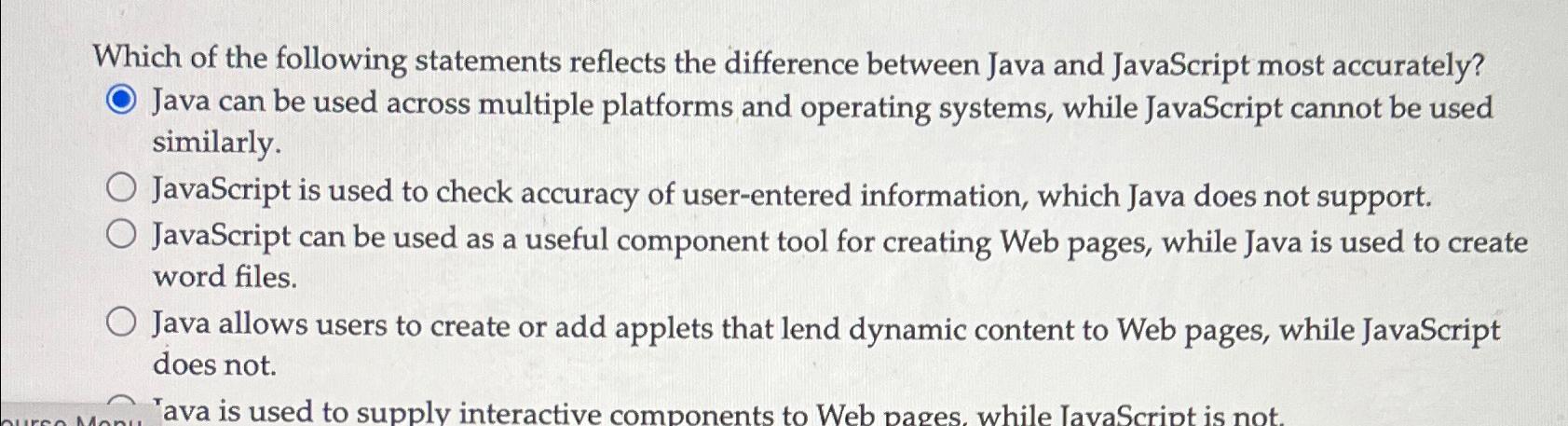 Solved Which of the following statements reflects the | Chegg.com