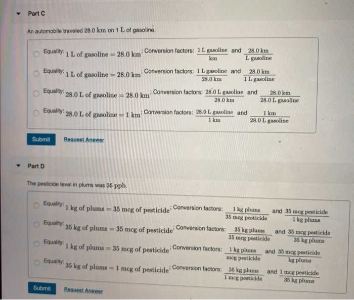 Solved Identify the equality and two conversion factors for | Chegg.com