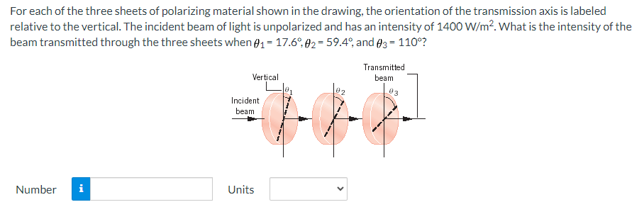Solved For each of the three sheets of polarizing material | Chegg.com