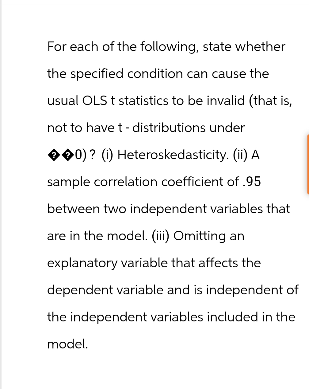 Solved For each of the following, state whether the | Chegg.com