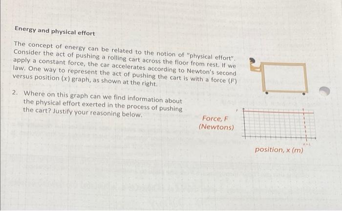 Solved Energy and physical effort The concept of energy can | Chegg.com