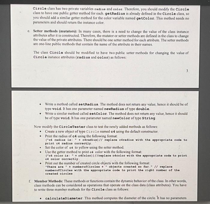 Solved b. Constructors: constructors are methods that are | Chegg.com