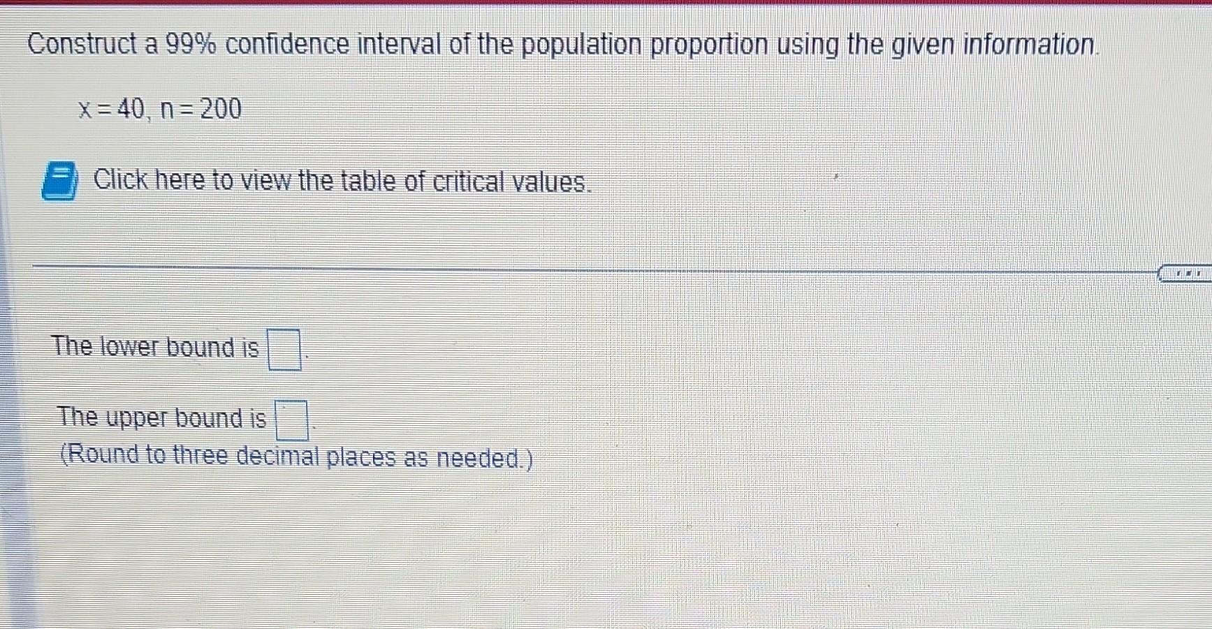 Solved Construct a 99% confidence interval of the population | Chegg.com