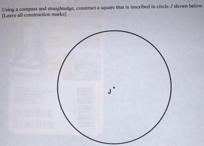 Solved Using a compass and straightedge, construct a square | Chegg.com