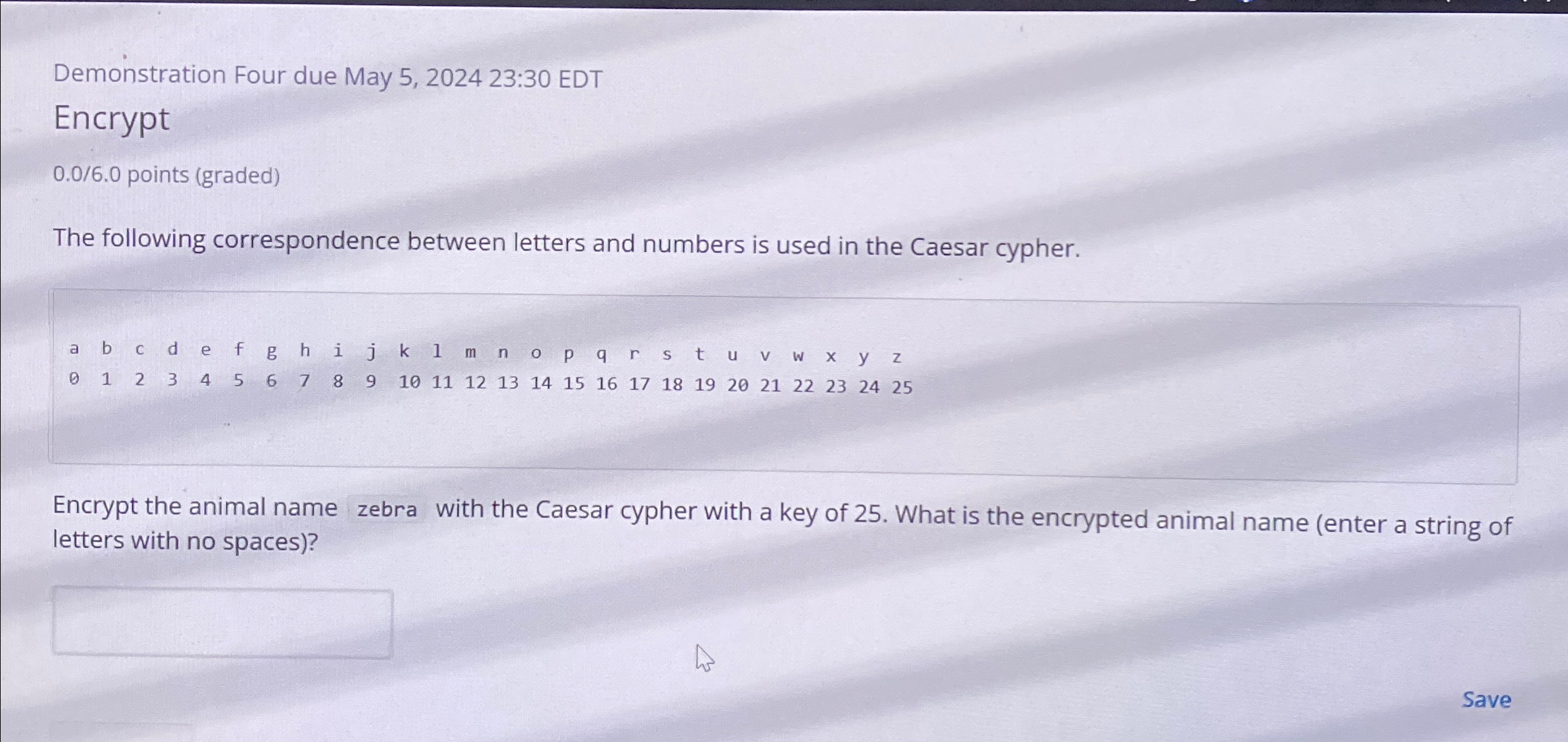 Solved Demonstration Four due May 5, 2024 23:30 | Chegg.com