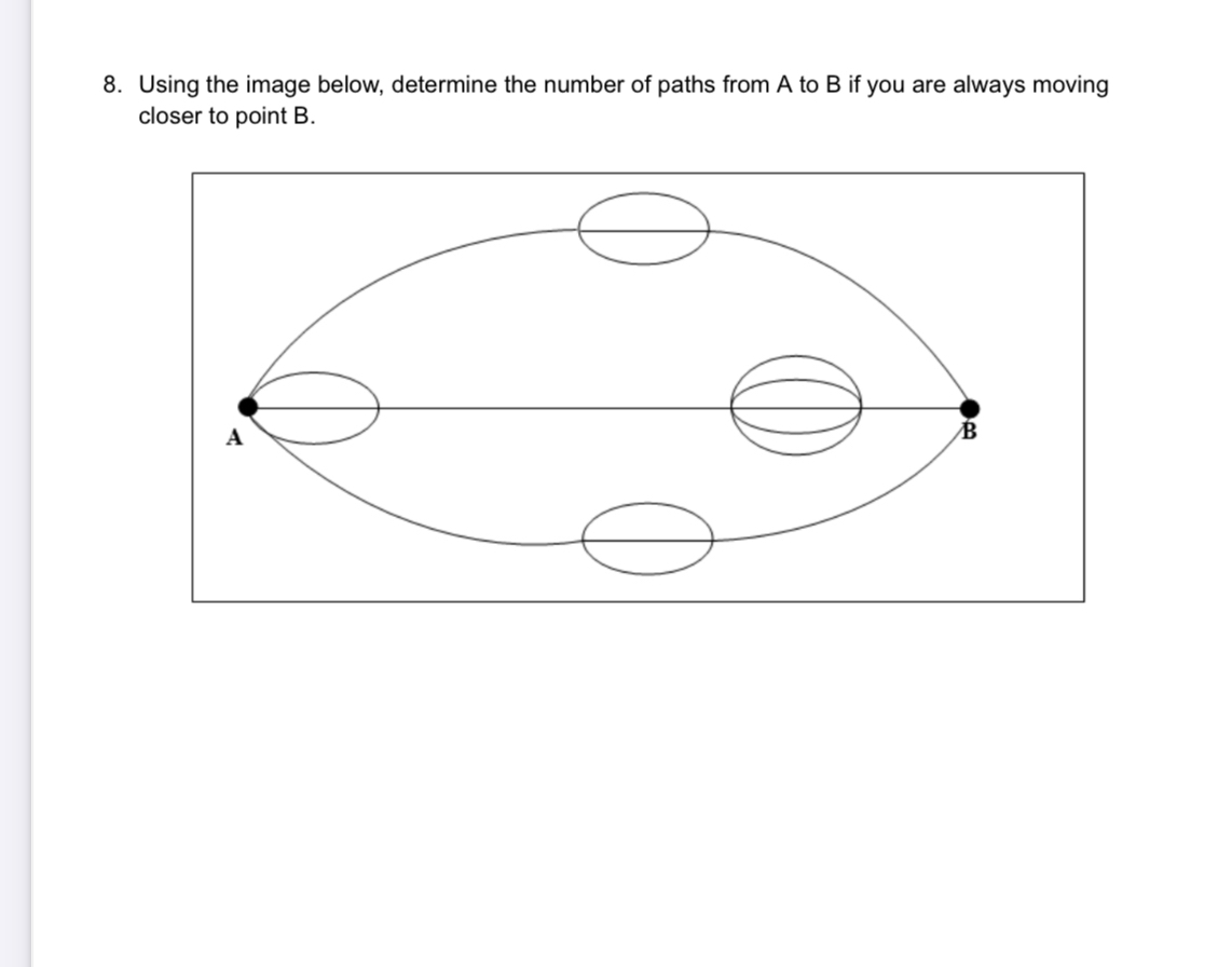 Solved Using the image below, determine the number of paths | Chegg.com