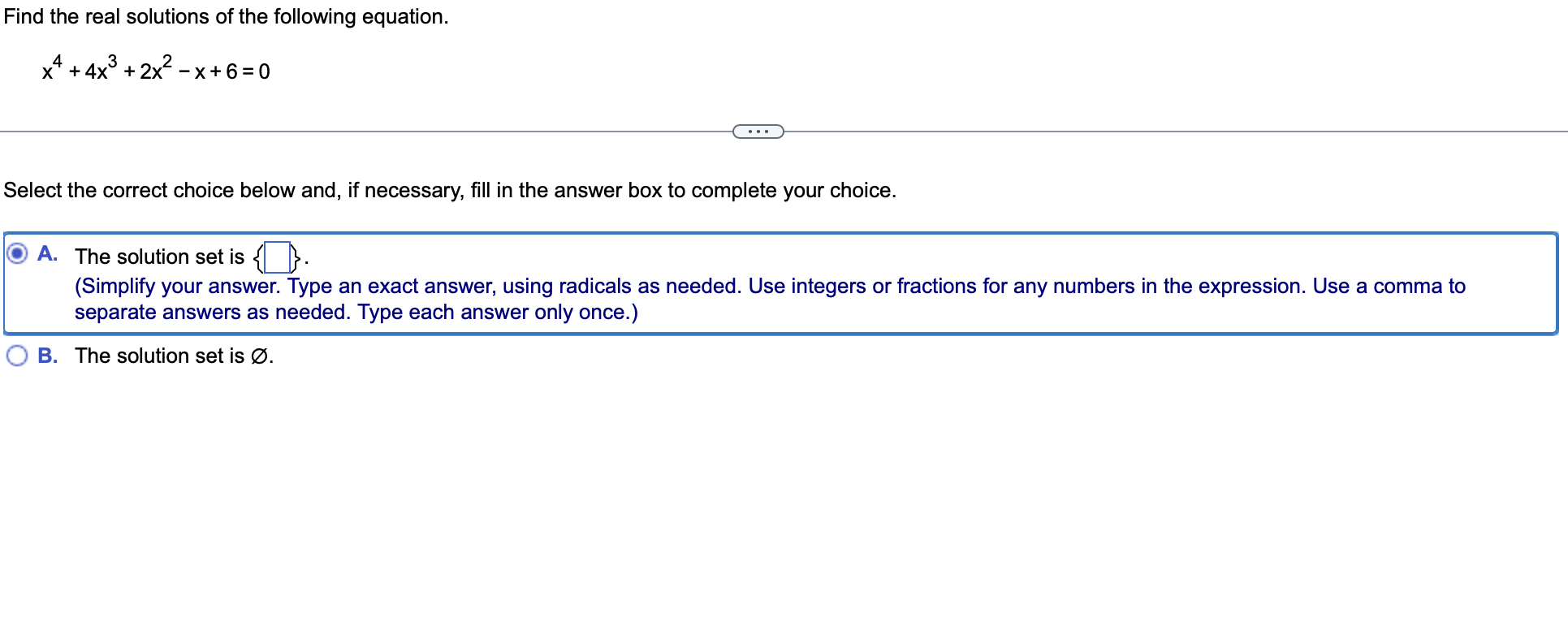 Solved Find the real solutions of the following | Chegg.com