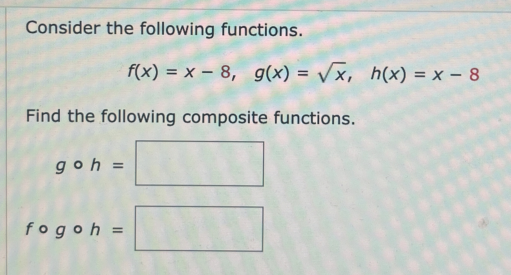 Solved Consider the following | Chegg.com