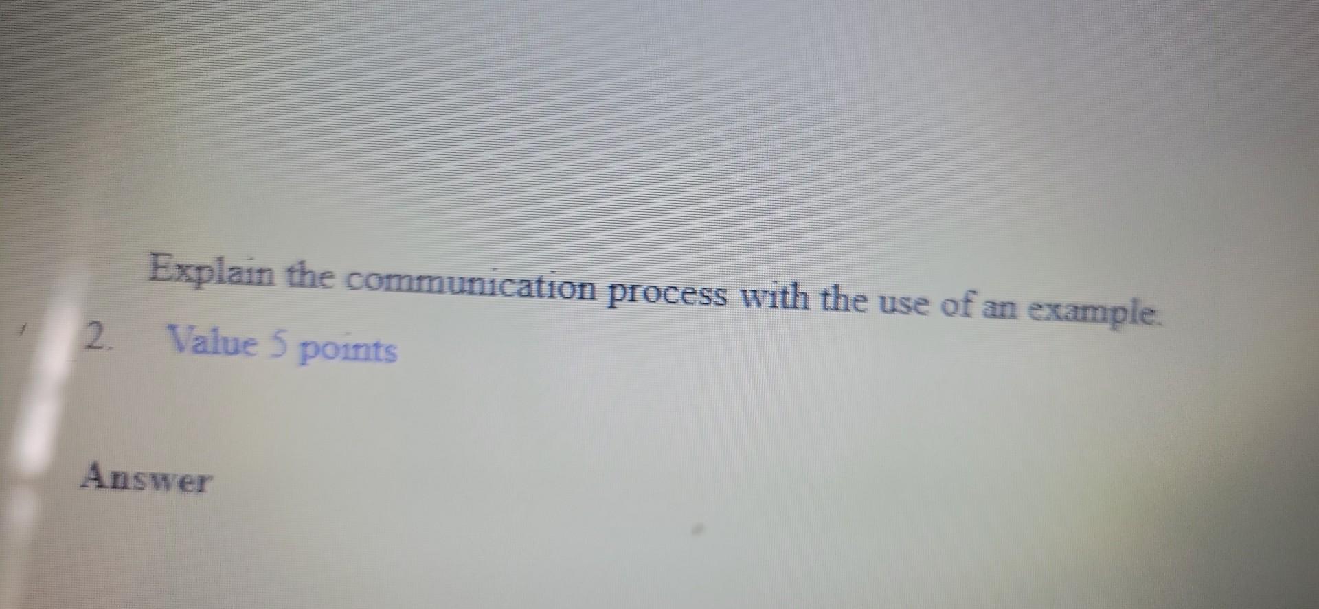 Explain the communication process with the use of an | Chegg.com