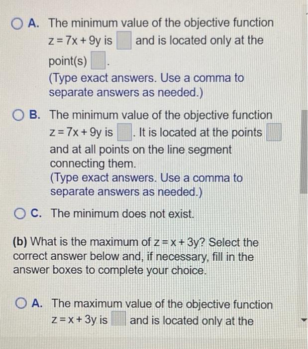 Solved The graph to the right shows a region of feasible | Chegg.com