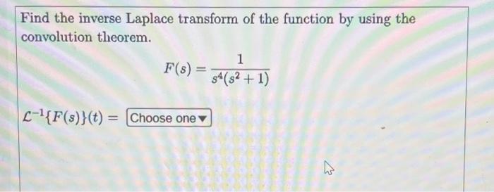Solved Find the inverse Laplace transform of the function by | Chegg.com
