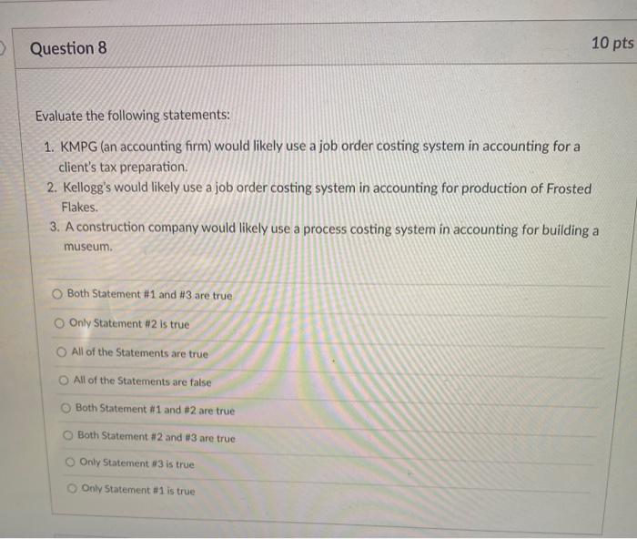 Solved > Question 8 10 pts Evaluate the following | Chegg.com