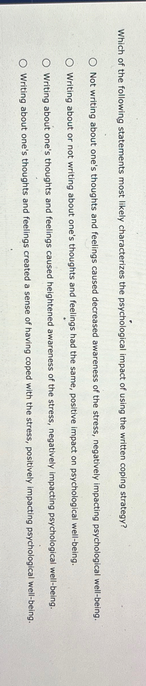 Solved Which of the following statements most likely | Chegg.com