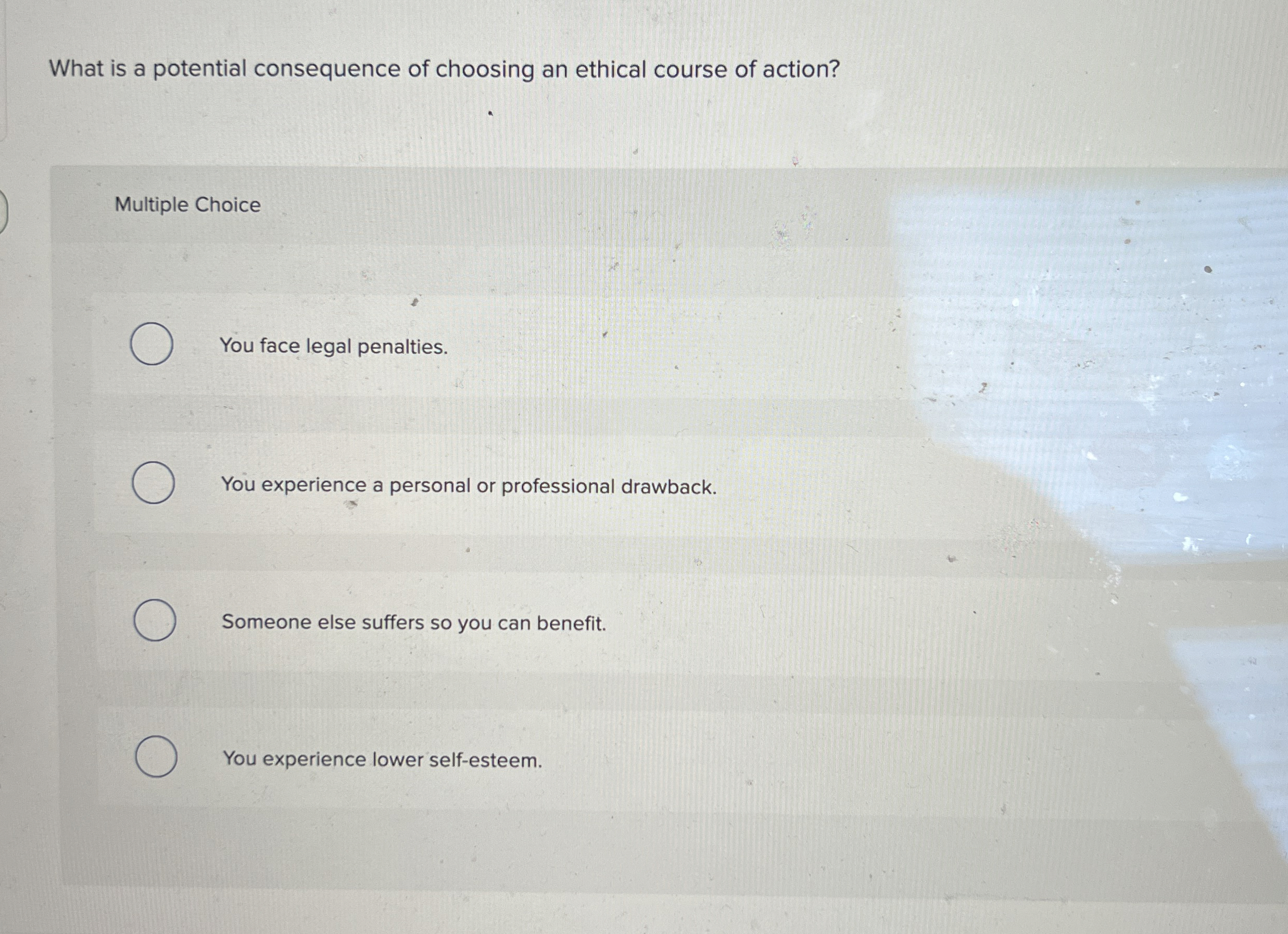 Solved What is a potential consequence of choosing an | Chegg.com