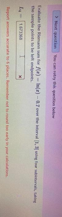 Solved > Next question You can retry this question below | Chegg.com