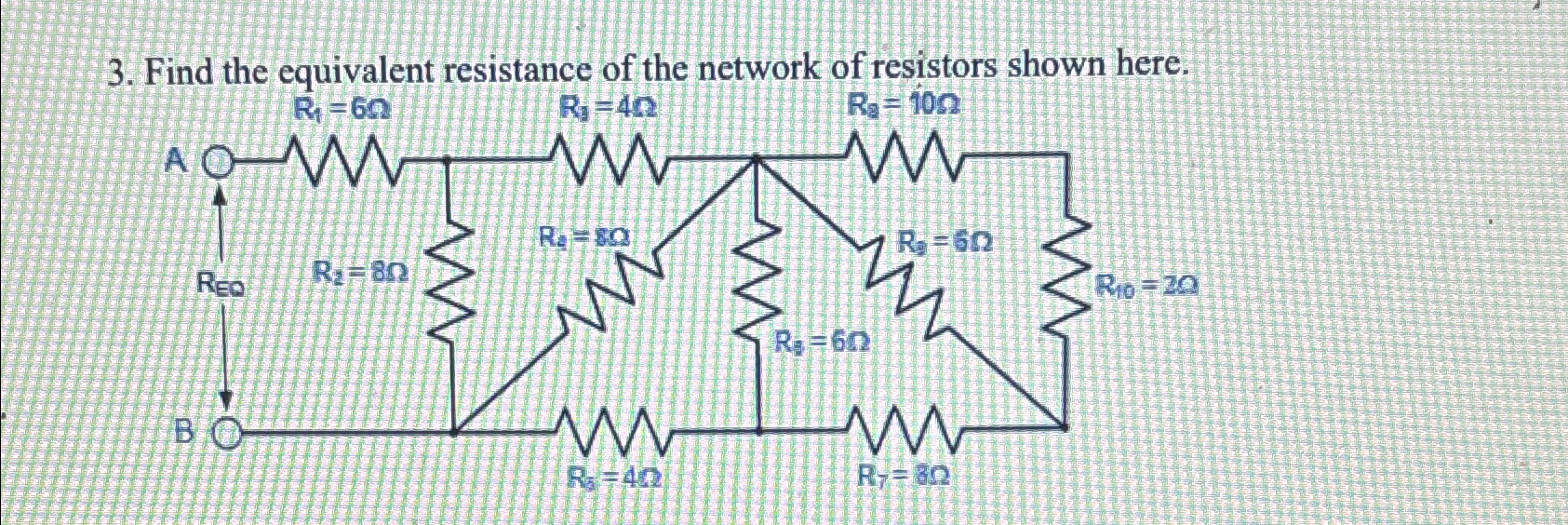 Solved Find the equivalent resistance of the network of | Chegg.com