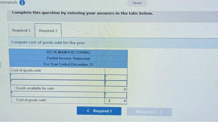 Solved Exercise 14-15 (Algo) Schedule of cost of goods | Chegg.com