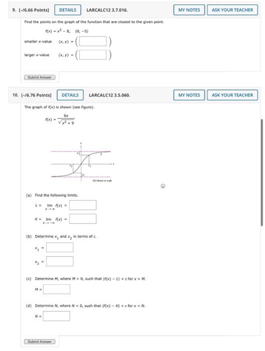 Solved Find the points an the graph of the function that are | Chegg.com