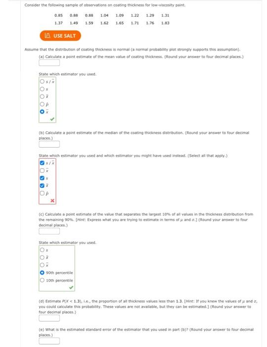 Solved Consider the following sample of observations on | Chegg.com