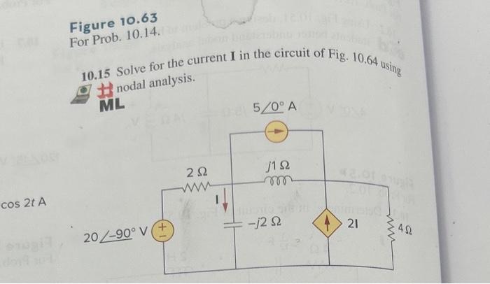 Solved 10.15 Solve for the current I in the circuit of Fig. | Chegg.com