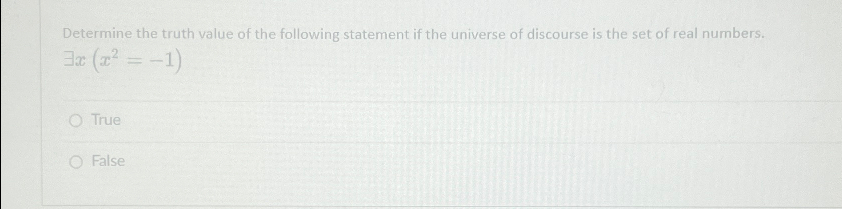 Solved Determine the truth value of the following statement | Chegg.com