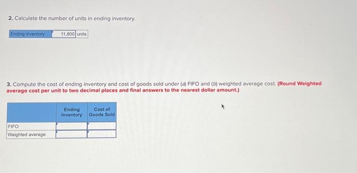 Solved 2. Calculate the number of units in ending | Chegg.com